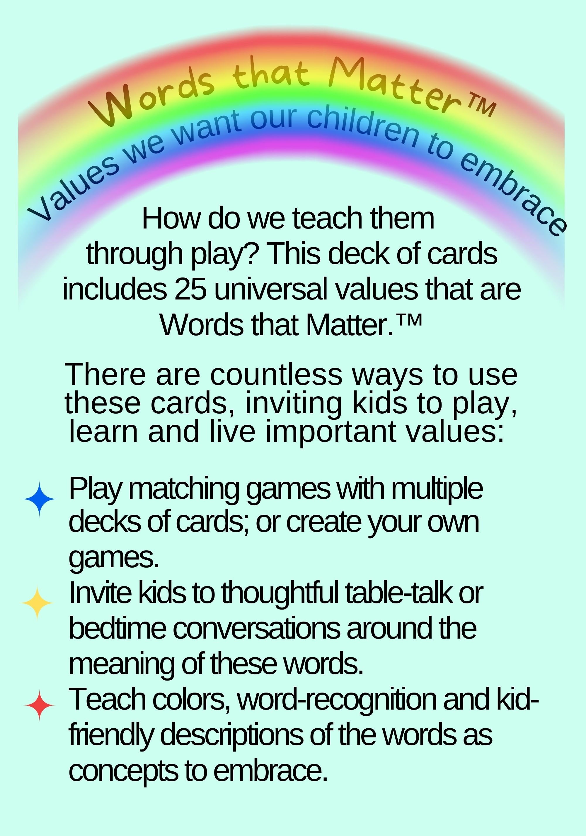 Words That Matter for Children™ Values for Playing, Learning & Living ...