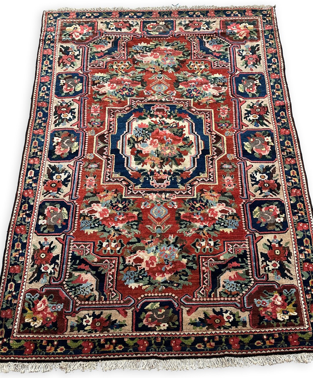 Old Floral Persian Accent Rug - Etsy