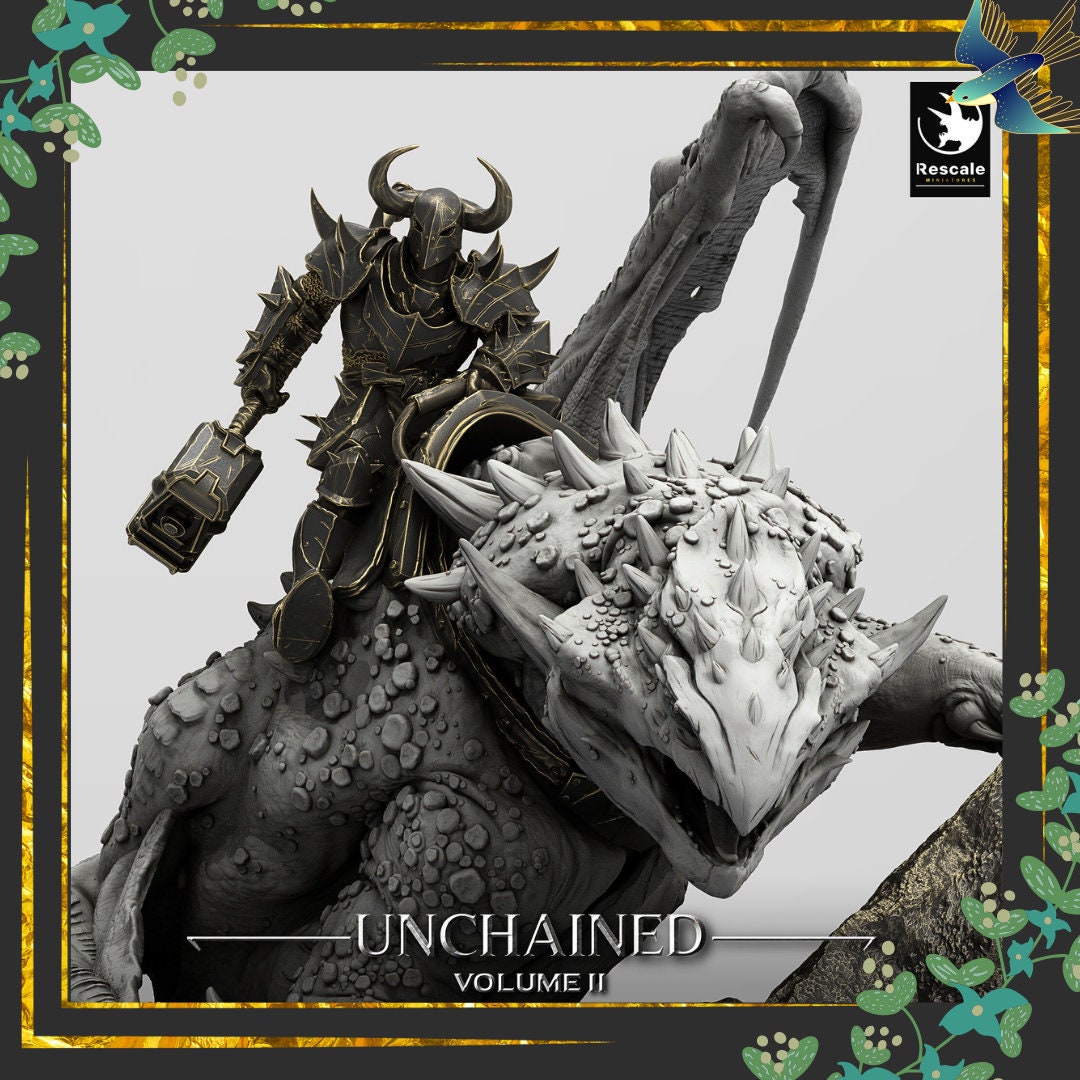 Volcanic Dragon | With Rider | Rescale Miniatures | Dnd Miniature ...