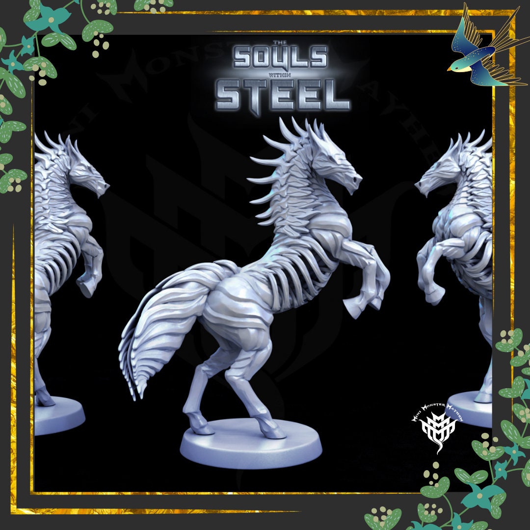 Mech Horse & Pegasus Mini Monster Mayhem Dnd Miniature Hand-painted ...