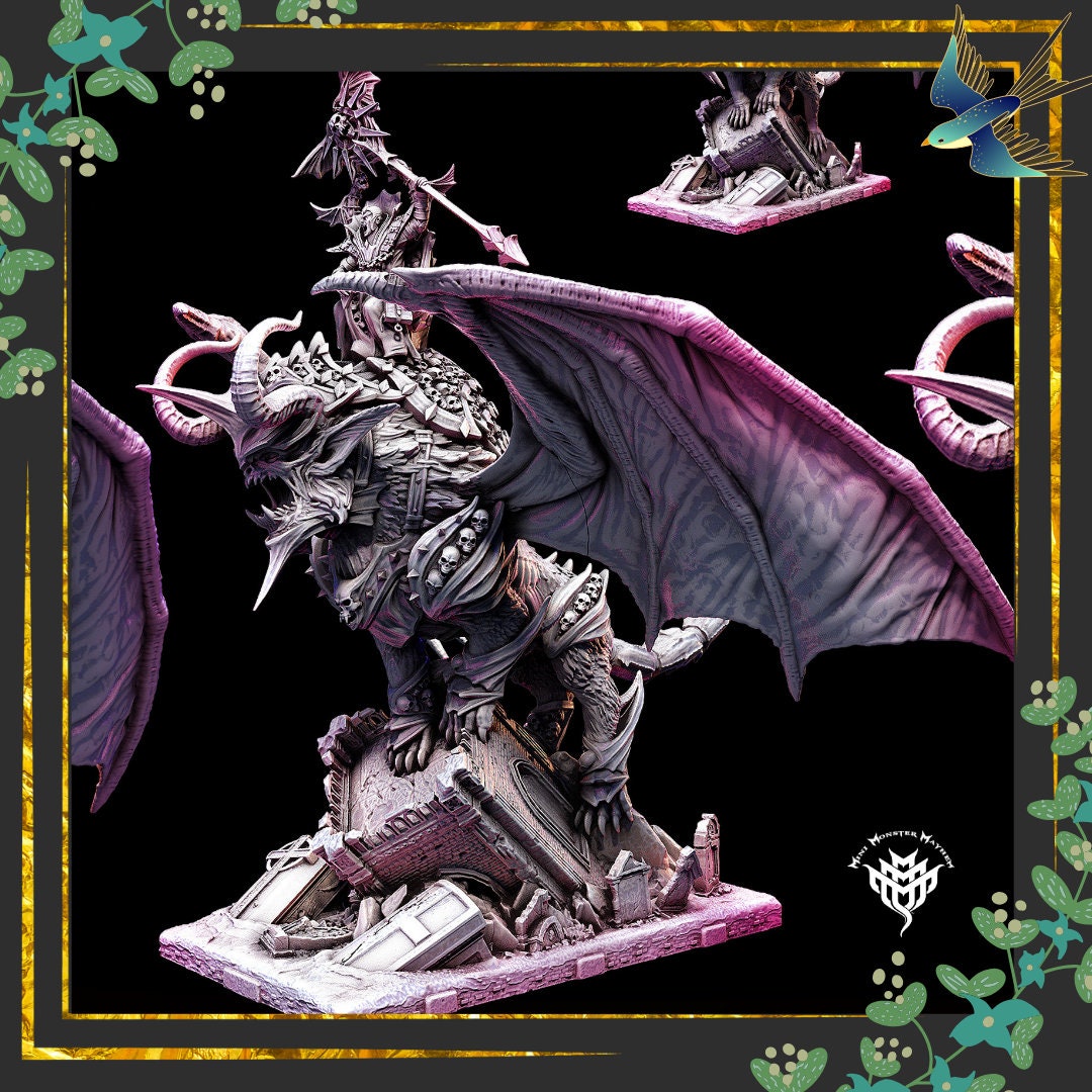 Manticore With Coven Rider Mini Monster Mayhem Tabletop Miniature Hand ...