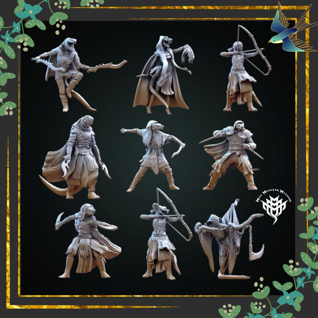 Snake Folk | Mini Monster Mayhem | Tabletop Miniature | Hand-painted by ...