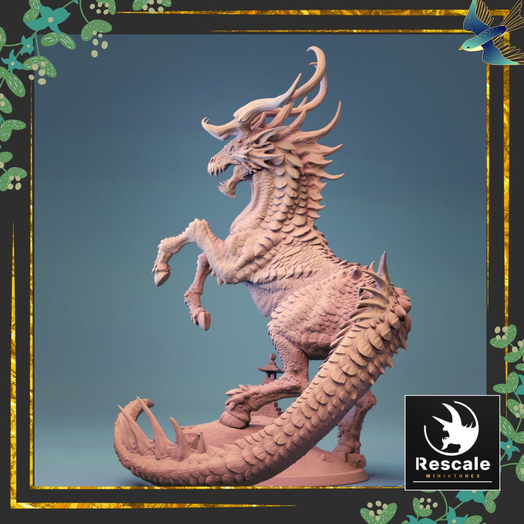 Kirin | Rescale Miniatures | Tabletop Miniature | Hand-painted Mini | the Magpie's Menagerie - Etsy