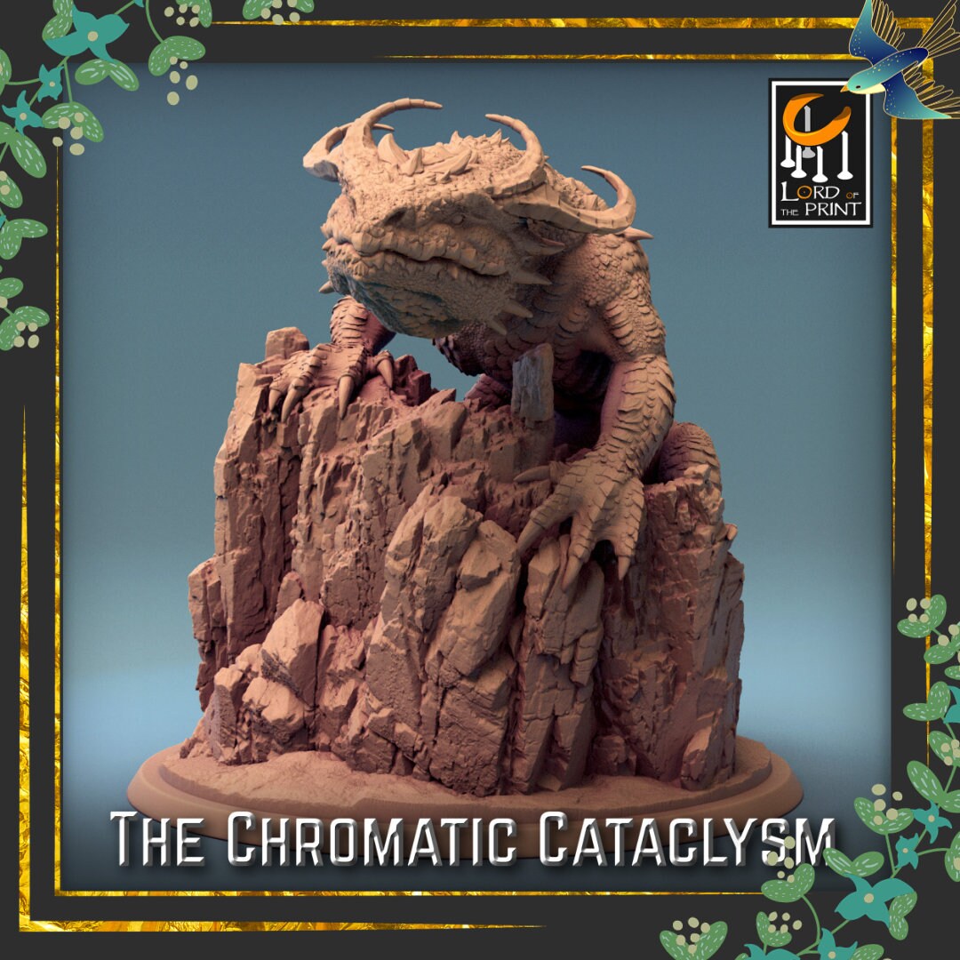 Draconic Lizard Lord of the Print Tabletop Miniature Hand-painted Mini ...