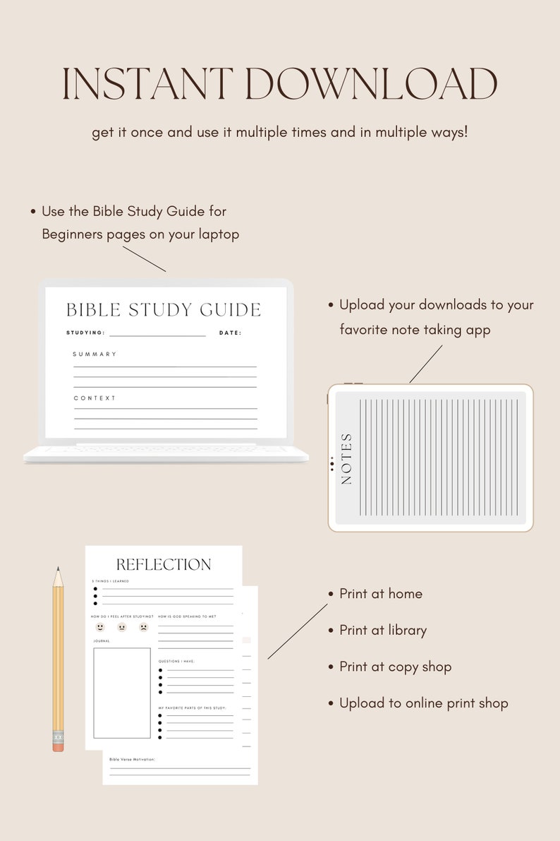 Beginner Bible Study Guide, Christian Printable Worksheet (PDF) - Etsy