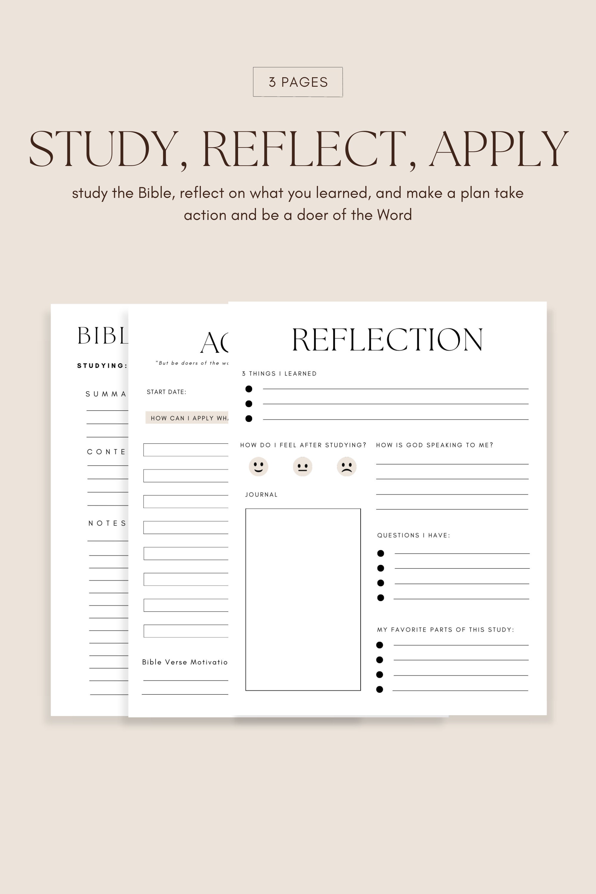 Beginner Bible Study Guide, Christian Printable Worksheet (PDF) - Etsy