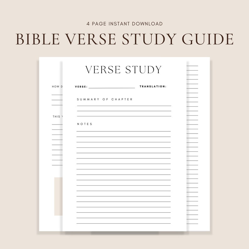 Digital Bible Verse Study Guide, Christian Printable, Bible Study for Beginners, Bible Study ...