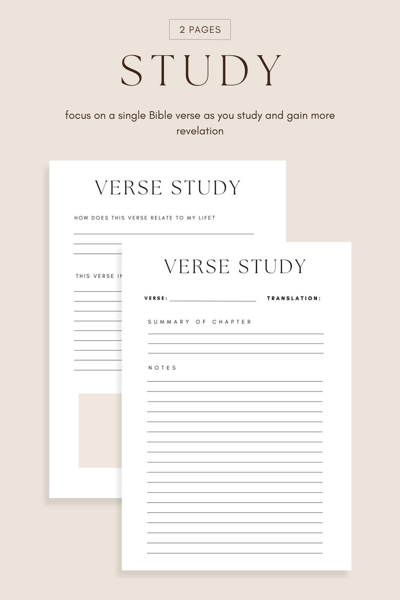 Digital Bible Verse Study Guide, Christian Printable, Bible Study for ...