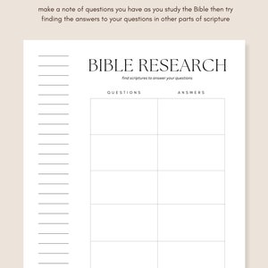 Printable Bible Study, Bible Study Questions, Bible Worksheet | Instant ...