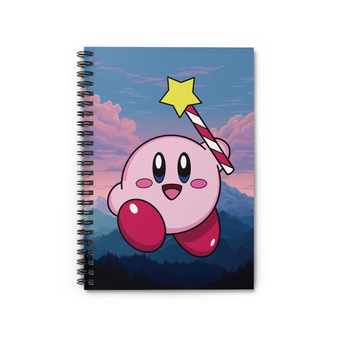 Kirby Notebook - Ruled Line, Spiral Notebook, Kirby Fan Art - Etsy