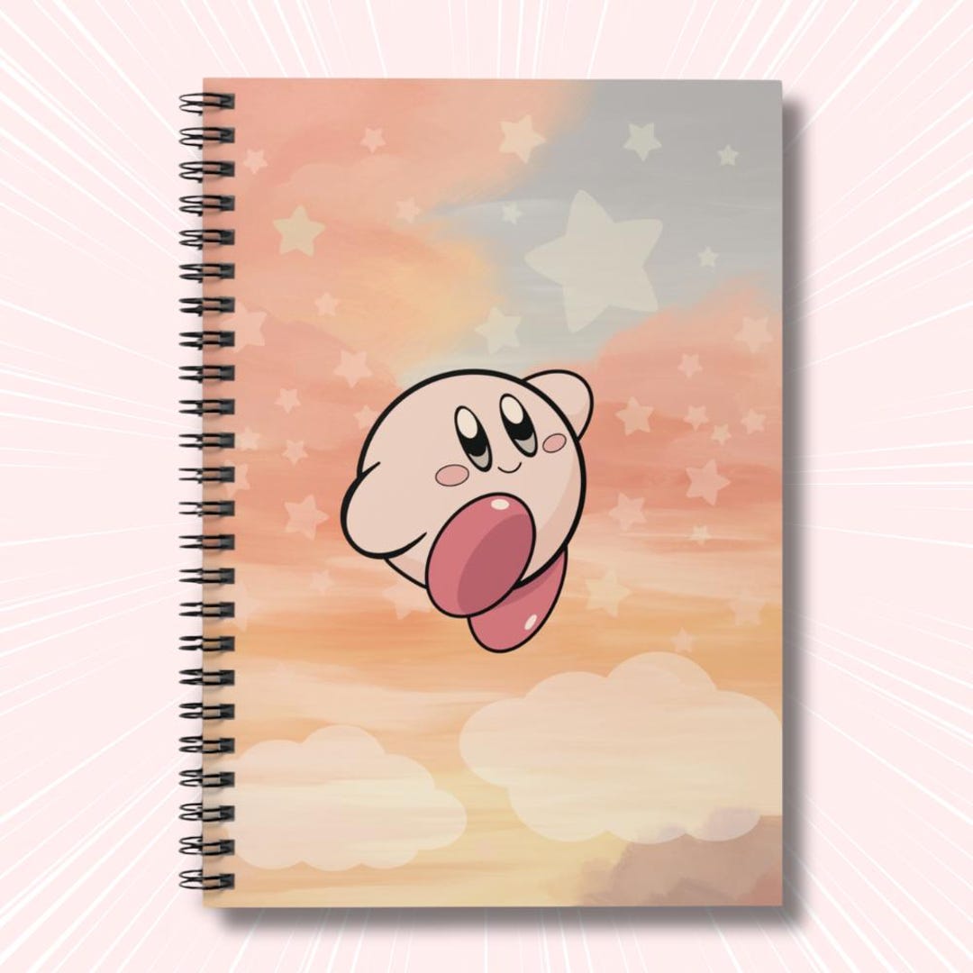 Kirby Notebook - Ruled Line, Spiral Notebook, Kirby Fan Art - Etsy