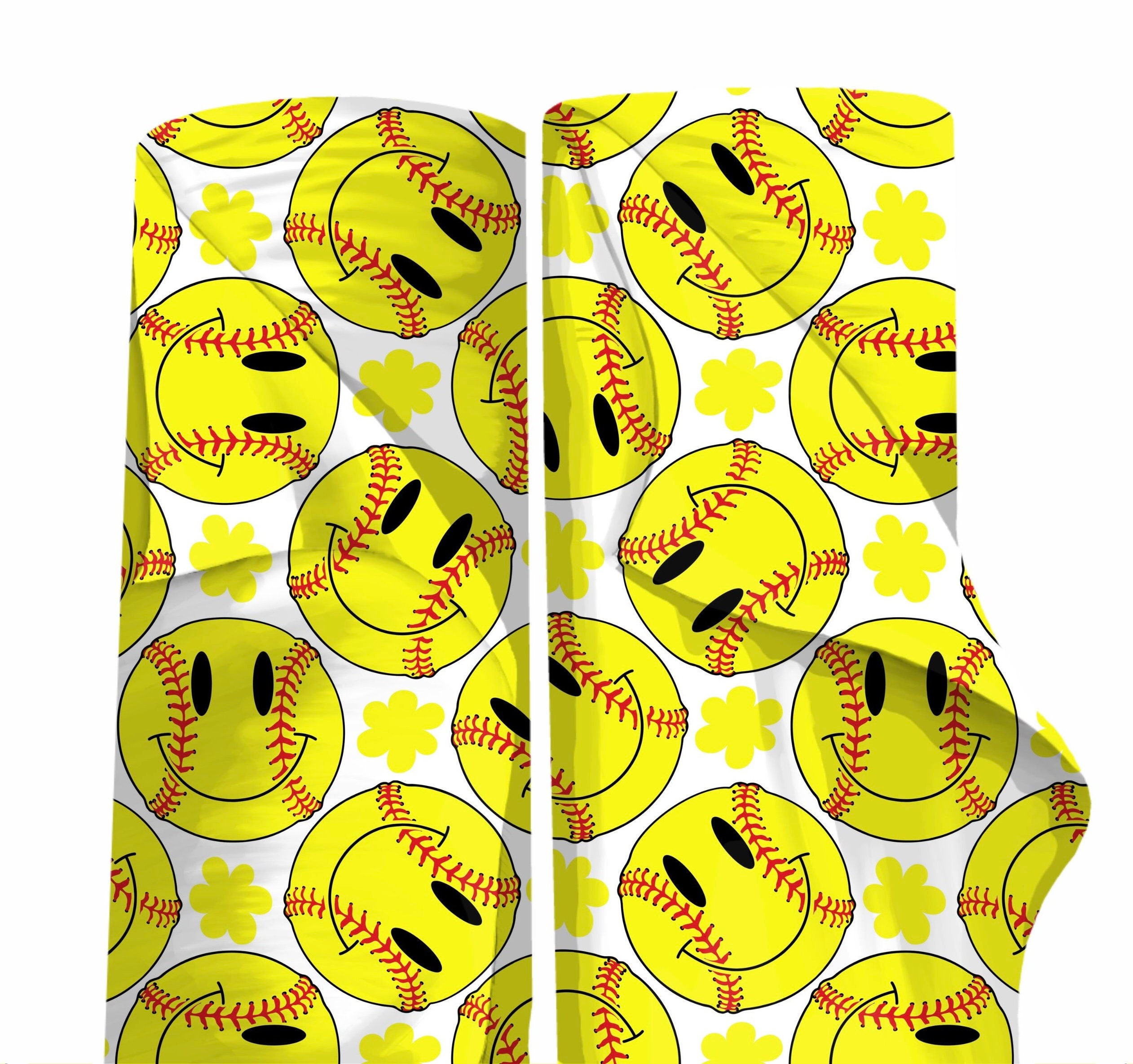 Floral Softball Smiley Face Seamless File (digital Download) - Etsy