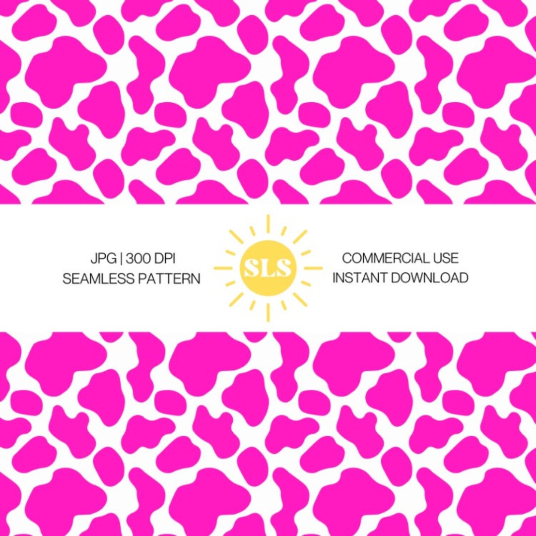 Neon Pink Cow Spots Safe Swim Seamless File - Etsy