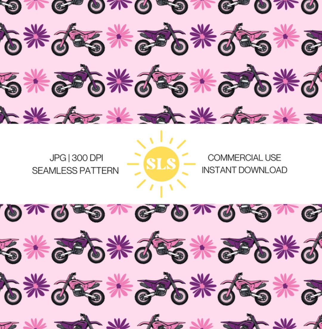 Dirt Bikes and Daisies Seamless File | Dirt Bike Seamless File | Daisy ...