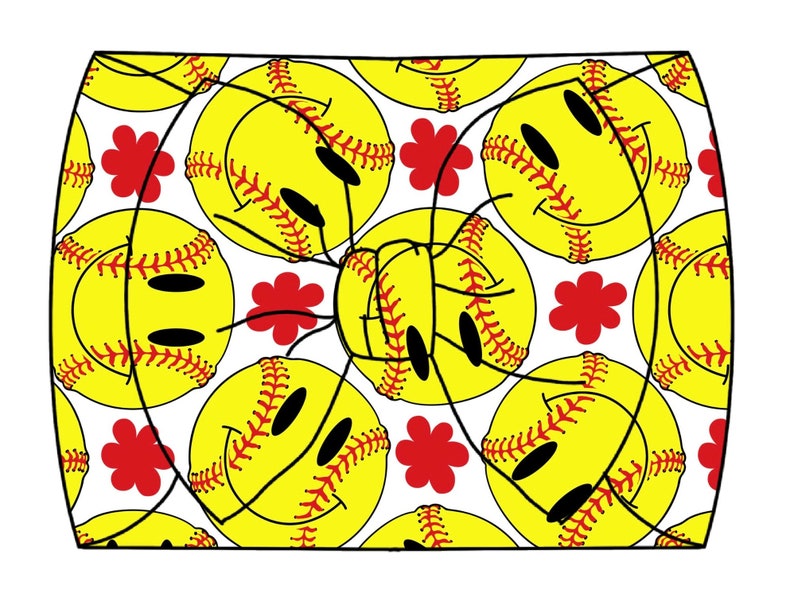 Floral Softball Smileys Seamless File | Softball Seamless File ...