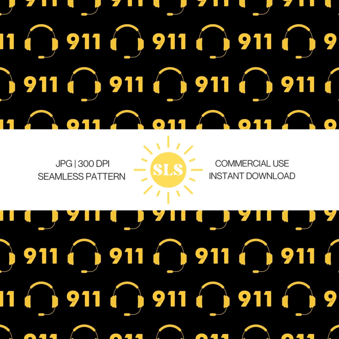 911 Dispatch Headset Seamless File - Yellow Line Seamless Design ...