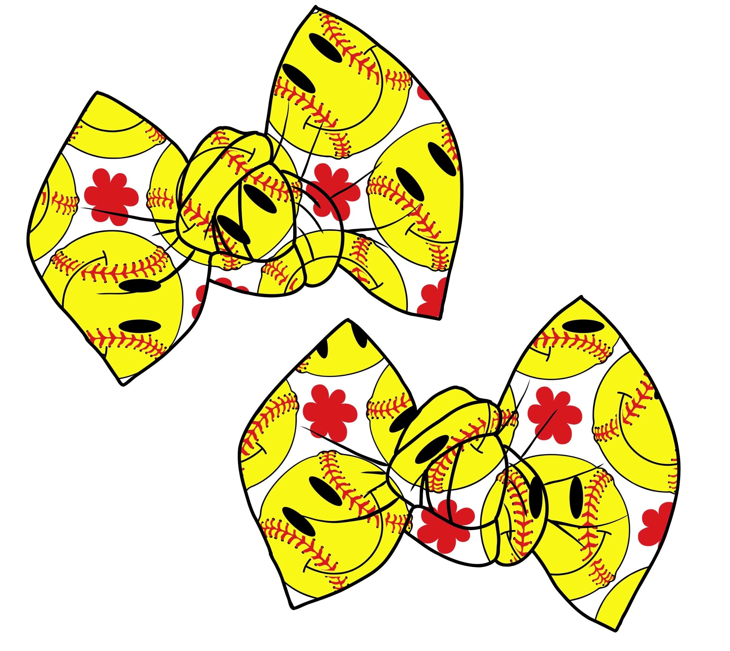 Floral Softball Smileys Seamless File | Softball Seamless File ...