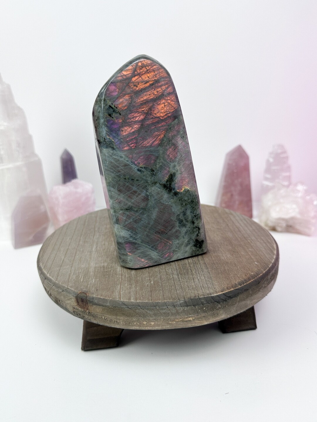 Flashy Sunset Labradorite Free Form | Pink and Orange Labradorite ...