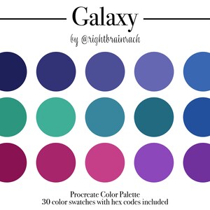 Galaxy Procreate Color Palette 30 Color Swatches Vibrant, Neon, Outer ...