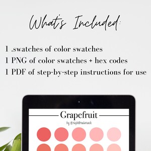 Grapefruit Procreate Color Palette 30 Color Swatches - Etsy