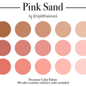 Pink Sand Procreate Color Palette 30 Color Swatches Warm, Neutral, Rose ...