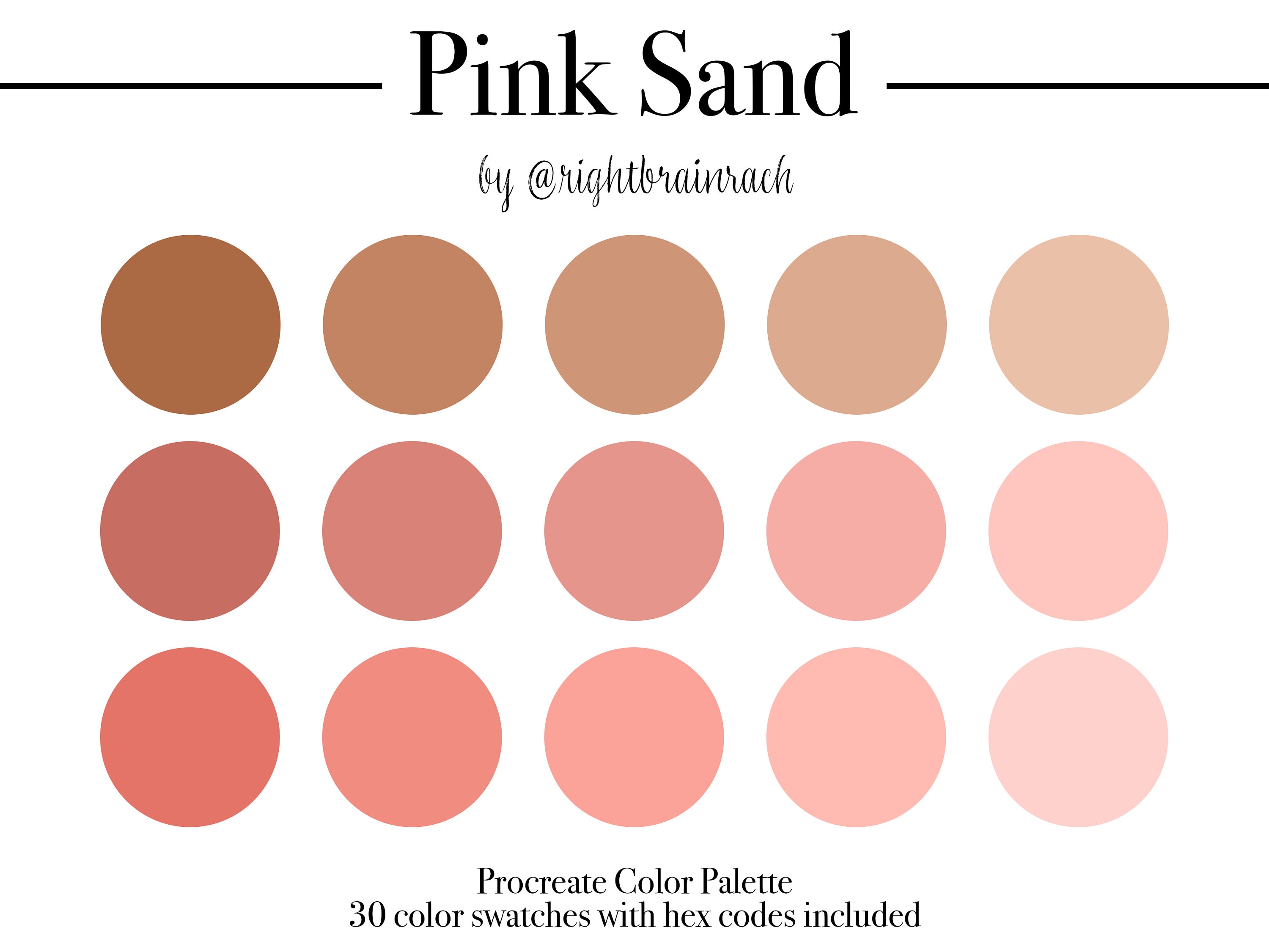 Pink Sand Procreate Color Palette 30 Color Swatches Warm, Neutral, Rose ...