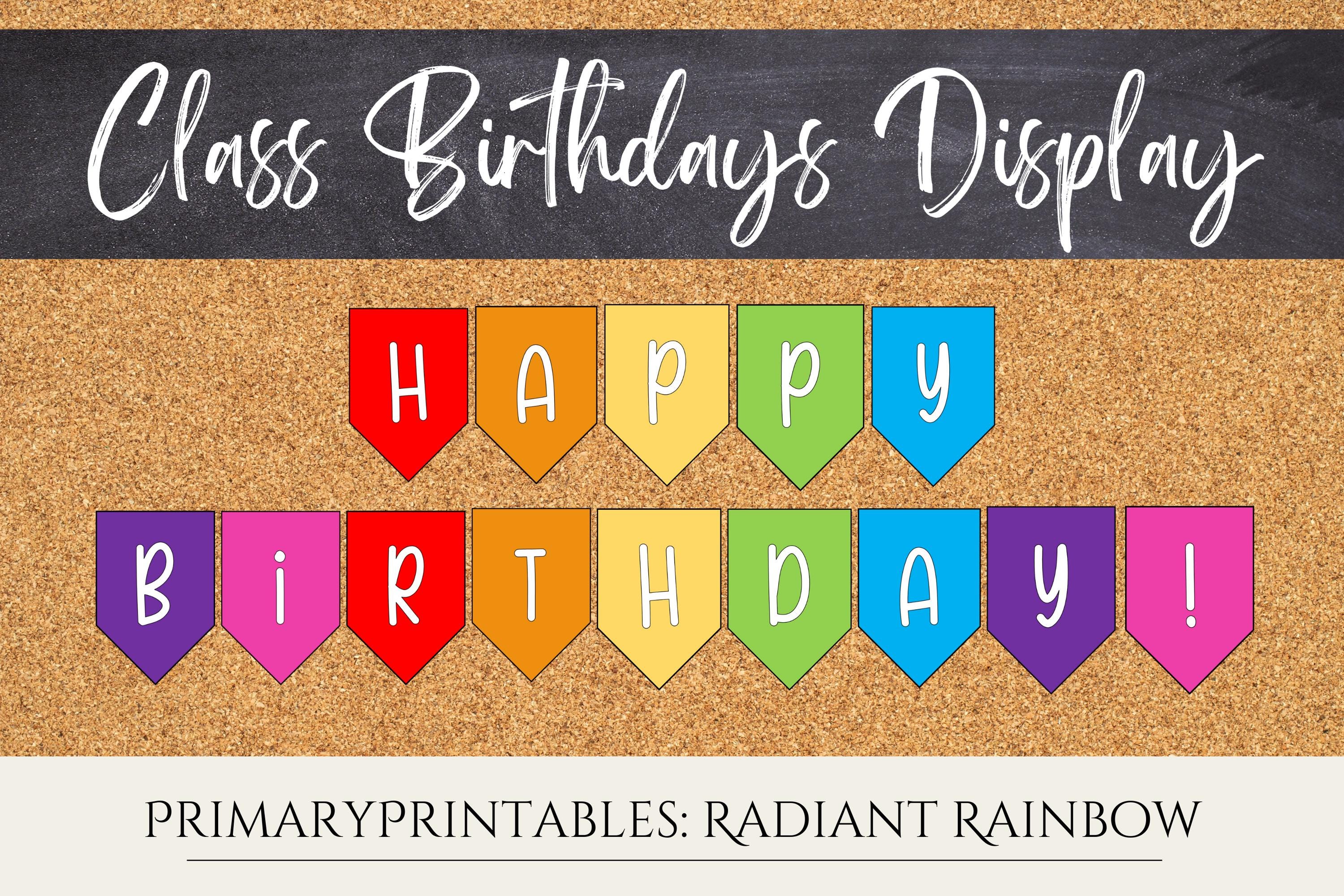 Classroom Birthday Display - Birthday Bulletin Board - Classroom Decor ...