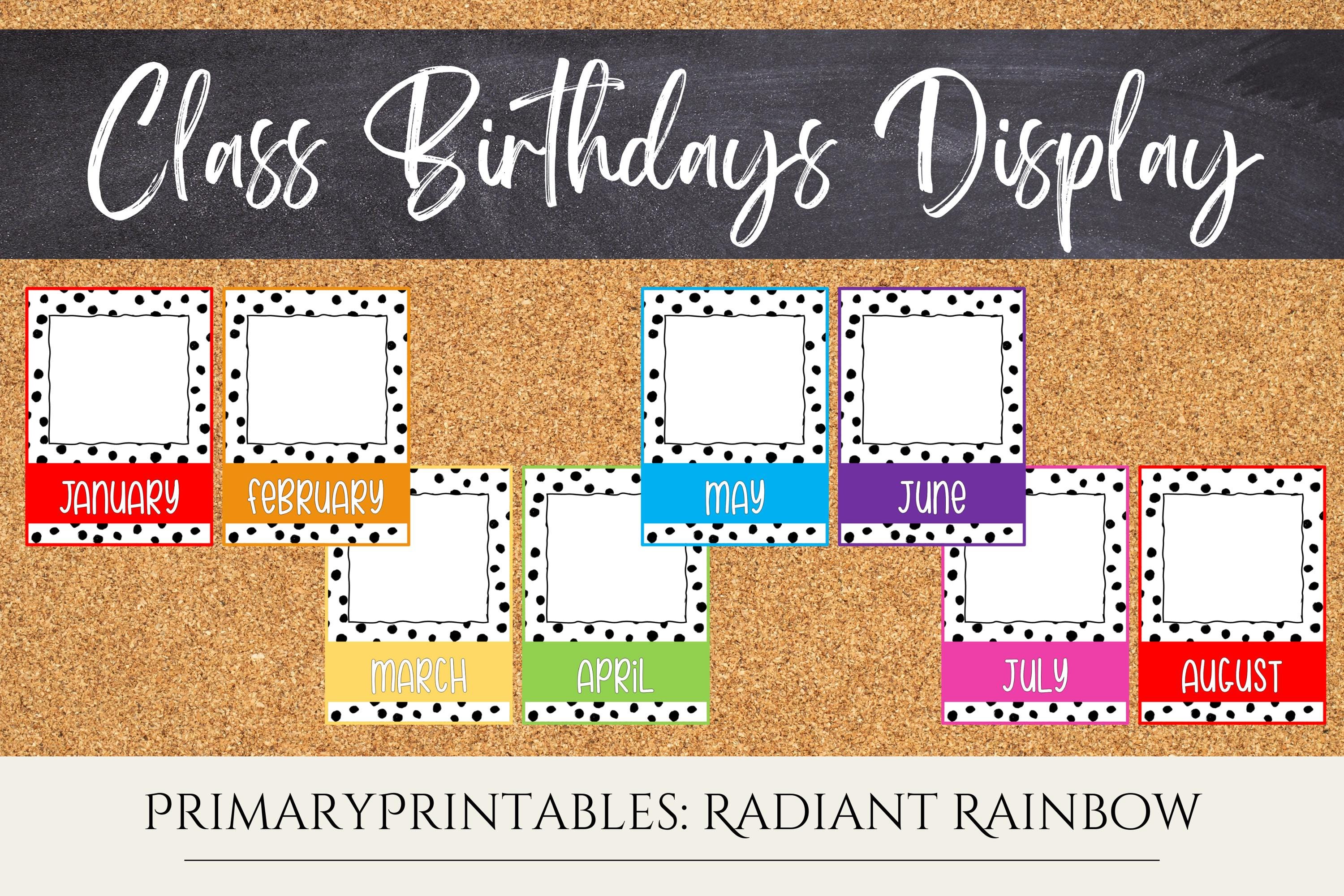 Classroom Birthday Display - Birthday Bulletin Board - Classroom Decor ...