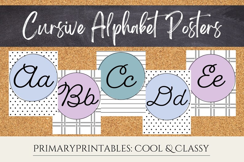 Cursive Alphabet Posters - Classroom Decor - Cool & Classy - Digital ...