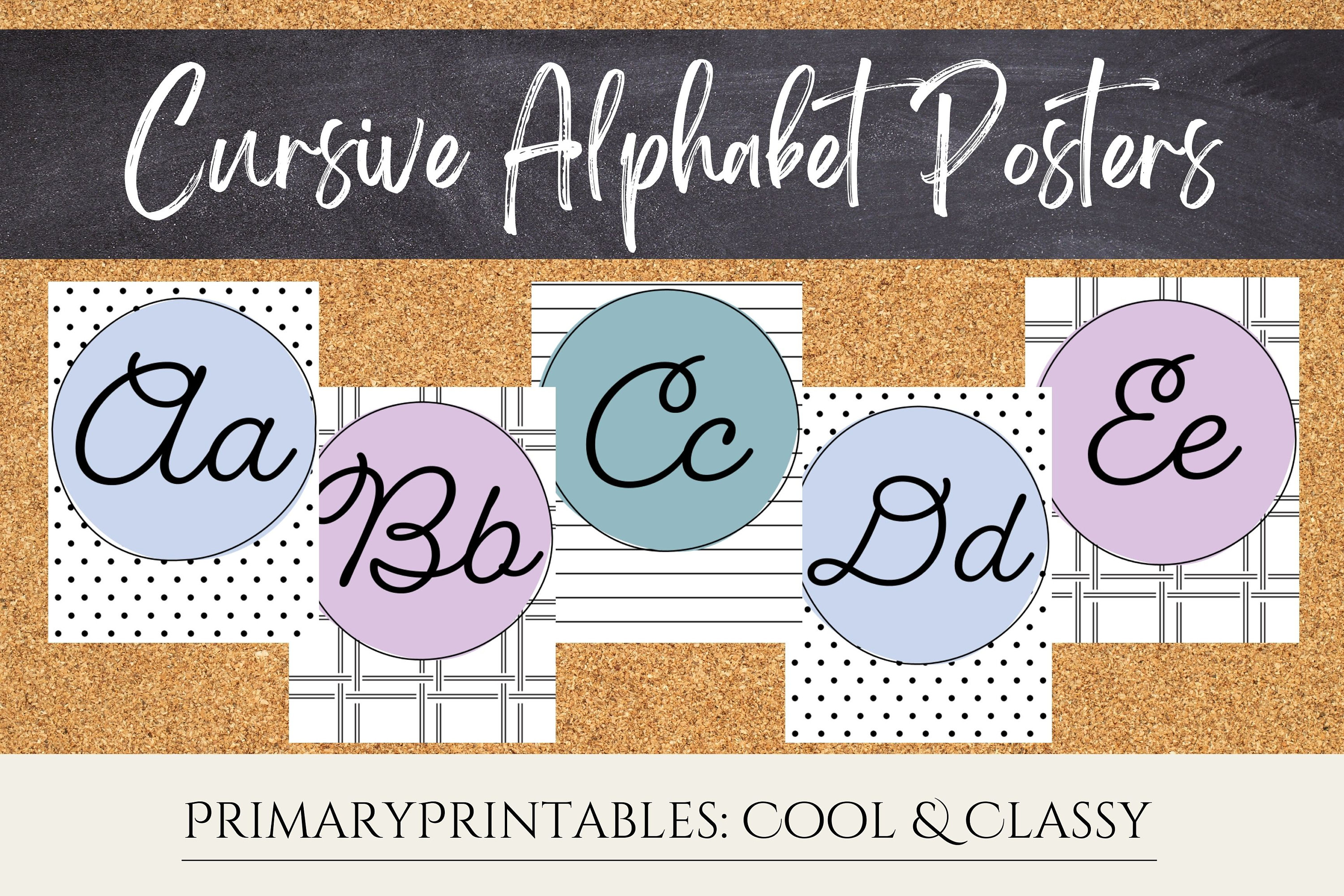 Cursive Alphabet Posters - Classroom Decor - Cool & Classy - Digital ...