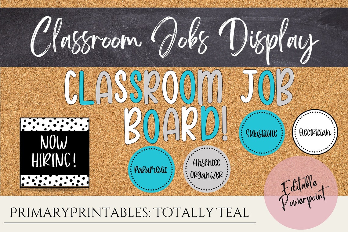 Classroom Job Display Bulletin Board Customizable - Etsy