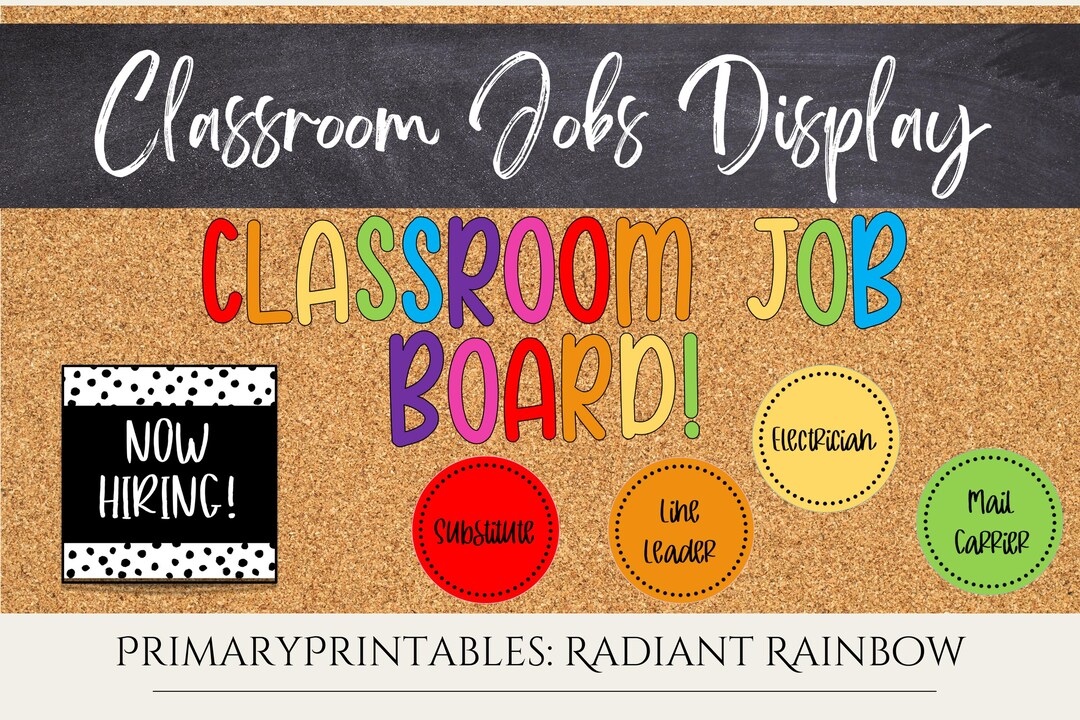 Classroom Job Display - Bulletin Board - Classroom Decor - Radiant ...
