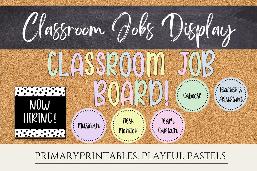 Classroom Job Display - Bulletin Board - Classroom Decor - Playful ...