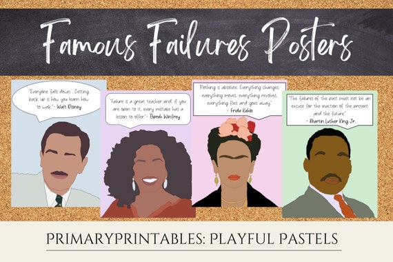 Famous Failures Posters Inspirational Posters Classroom - Etsy