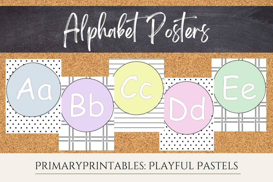 Alphabet Posters - Classroom Decor - Playful Pastels - Digital Dowload ...
