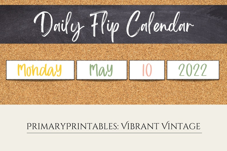 Daily Classroom Flip Calendar Classroom Decor Vibrant - Etsy