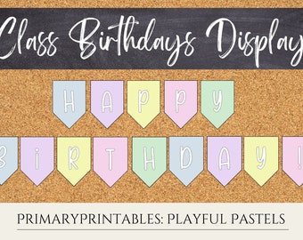Class Birthdays Printable Posters Boho Rainbow Birthday - Etsy
