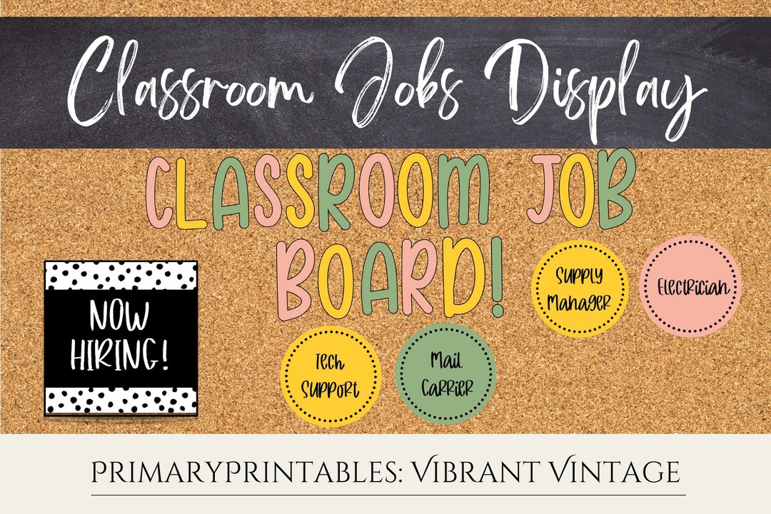 Classroom Job Display - Bulletin Board - Classroom Decor - Vibrant ...