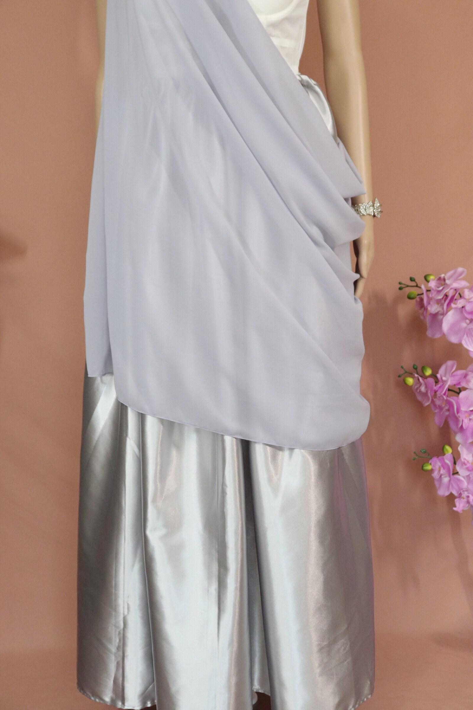 Silver Grey Mushanana With Sheer Drape Umukenyero Umucenyero Umwitero ...