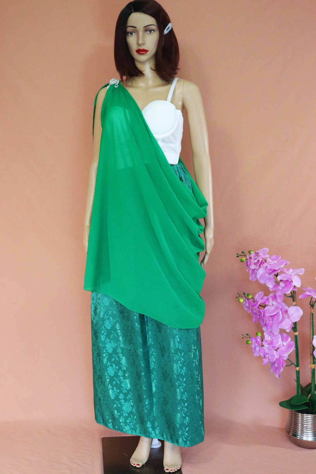 Pine Green Mushanana With Sheer Drape| Umushanana| Umukenyero ...