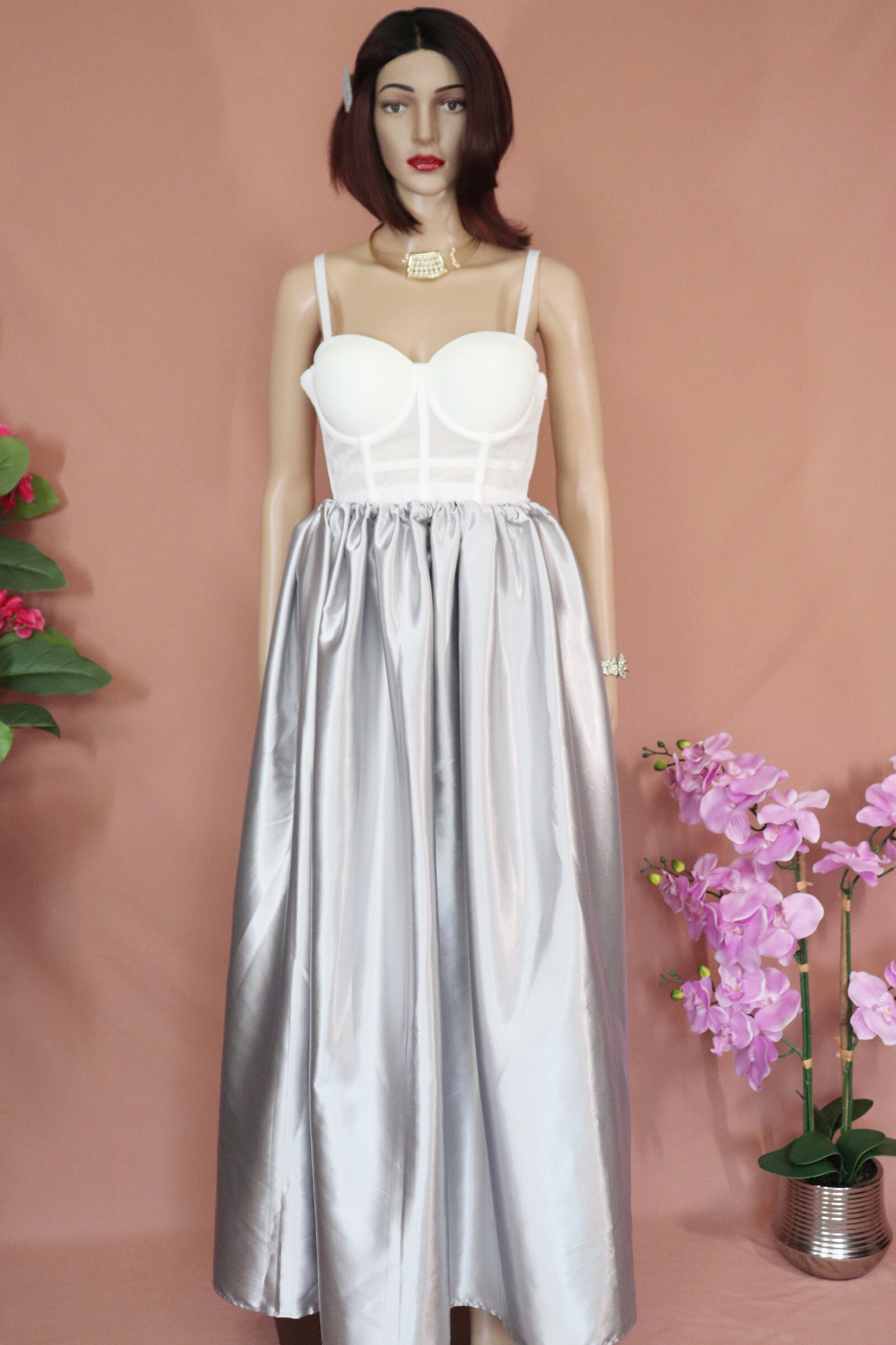 Silver Grey Mushanana With Sheer Drape Umukenyero Umucenyero Umwitero ...