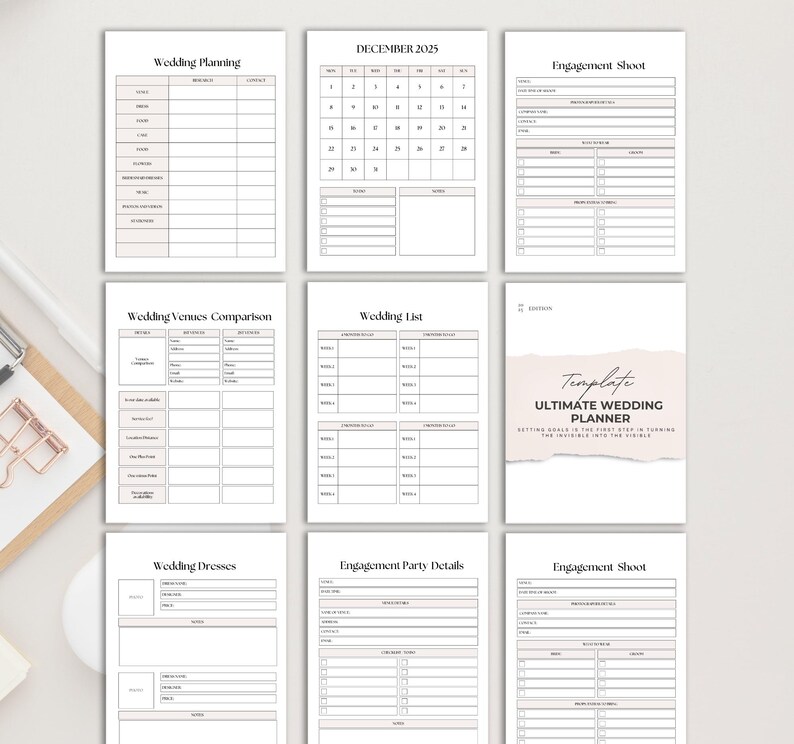 Wedding Planner / Printable Wedding Organizer / Wedding Planning Guide ...
