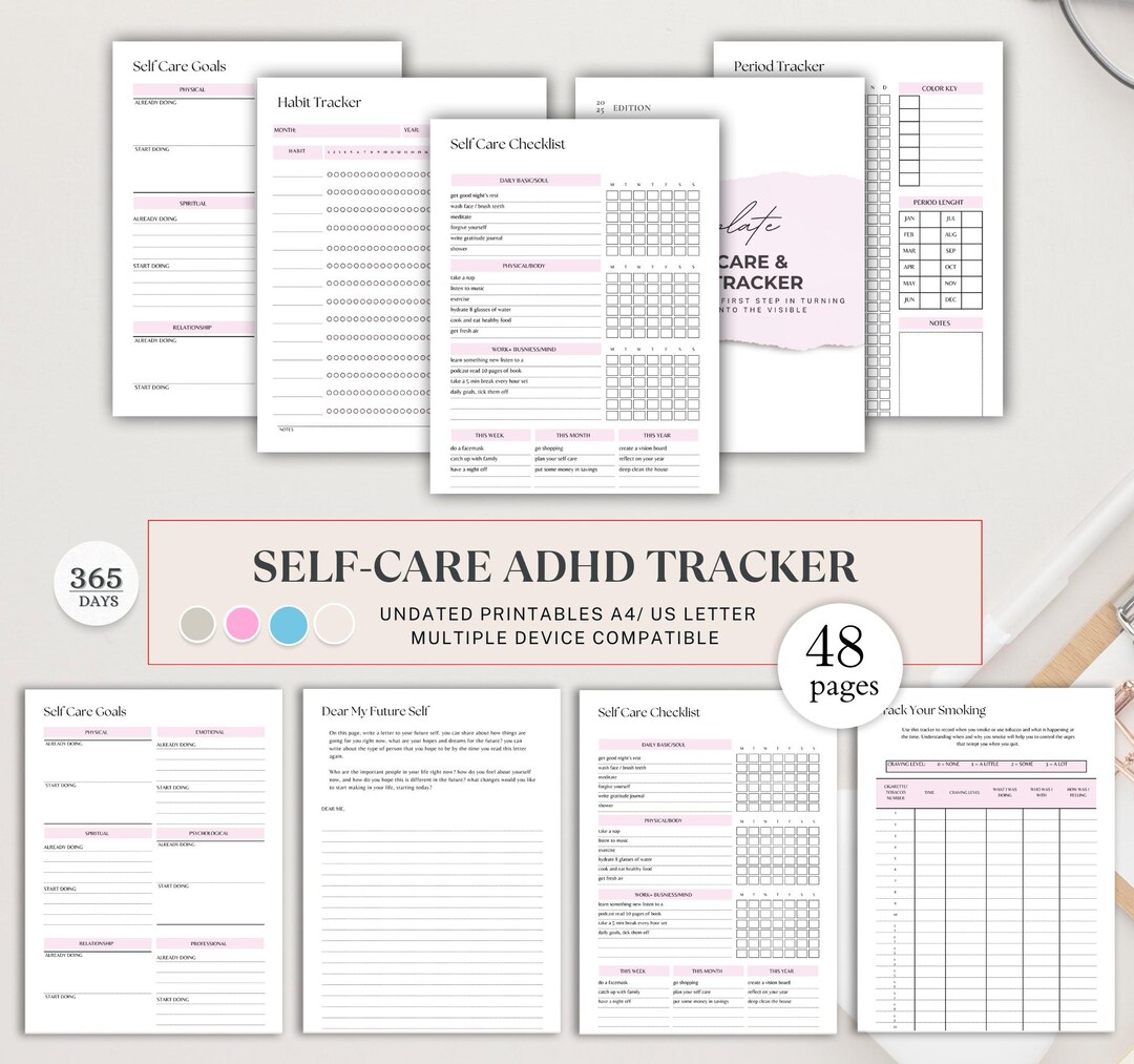 Self-care Adhd Tracker / ADHD Wellness Journal / Printable ADHD Tracker ...