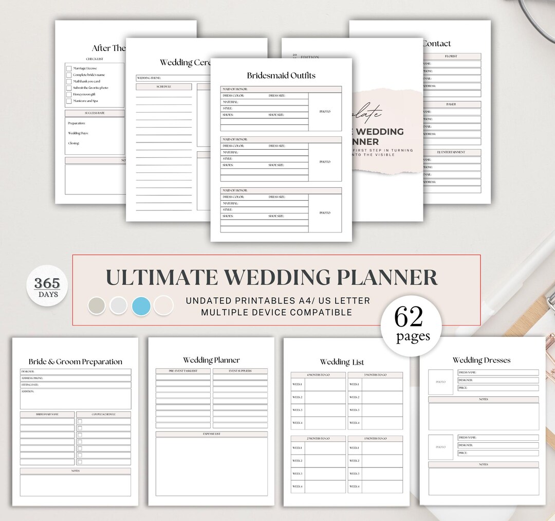 Wedding Planner / Printable Wedding Organizer / Wedding Planning Guide ...