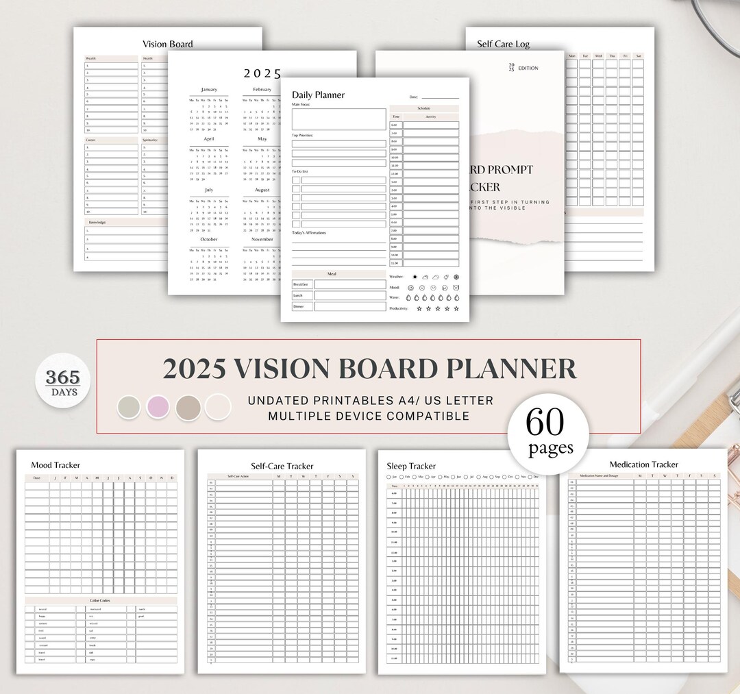 Vision Board Planner / Goal Setting Planner / Dream Board Planner ...