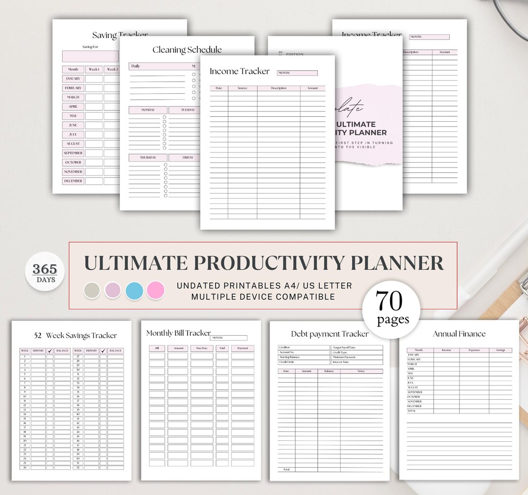 Productivity Planner / Daily Planner / Task Organizer / Time Management Planner / Goal Setting ...