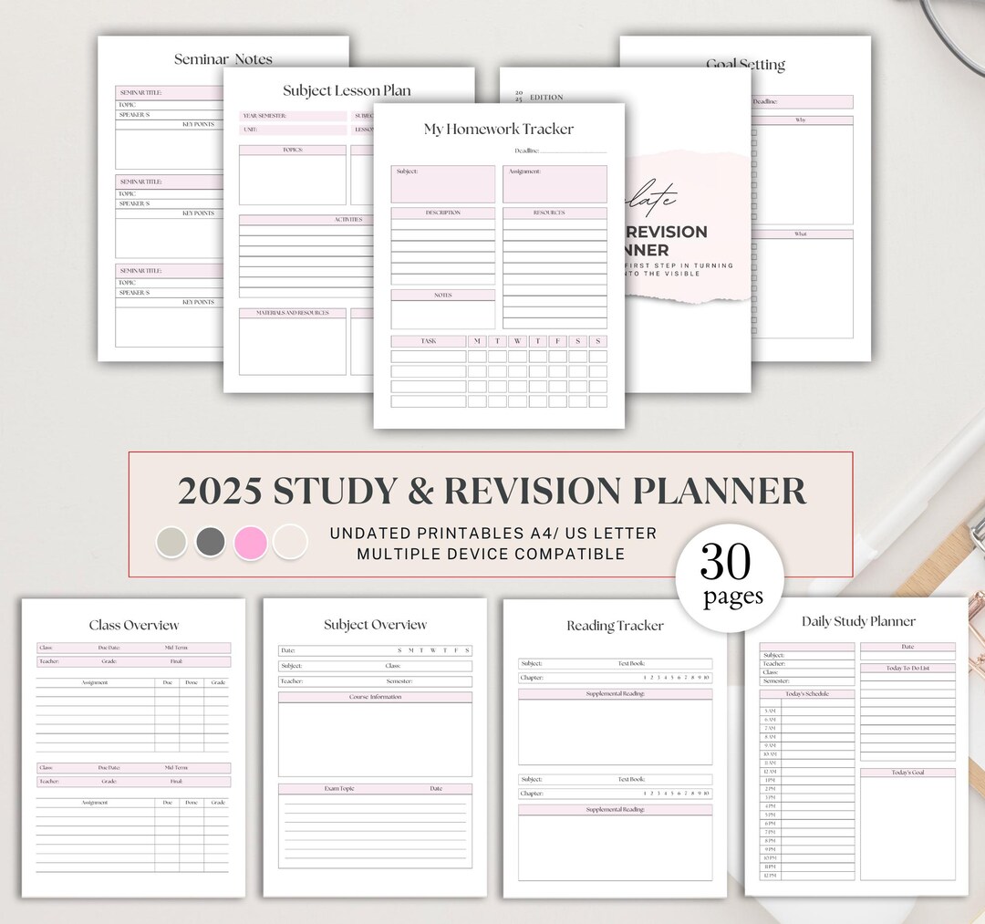 Student Revision Planner / Study Planner / Exam Planner / Revision ...