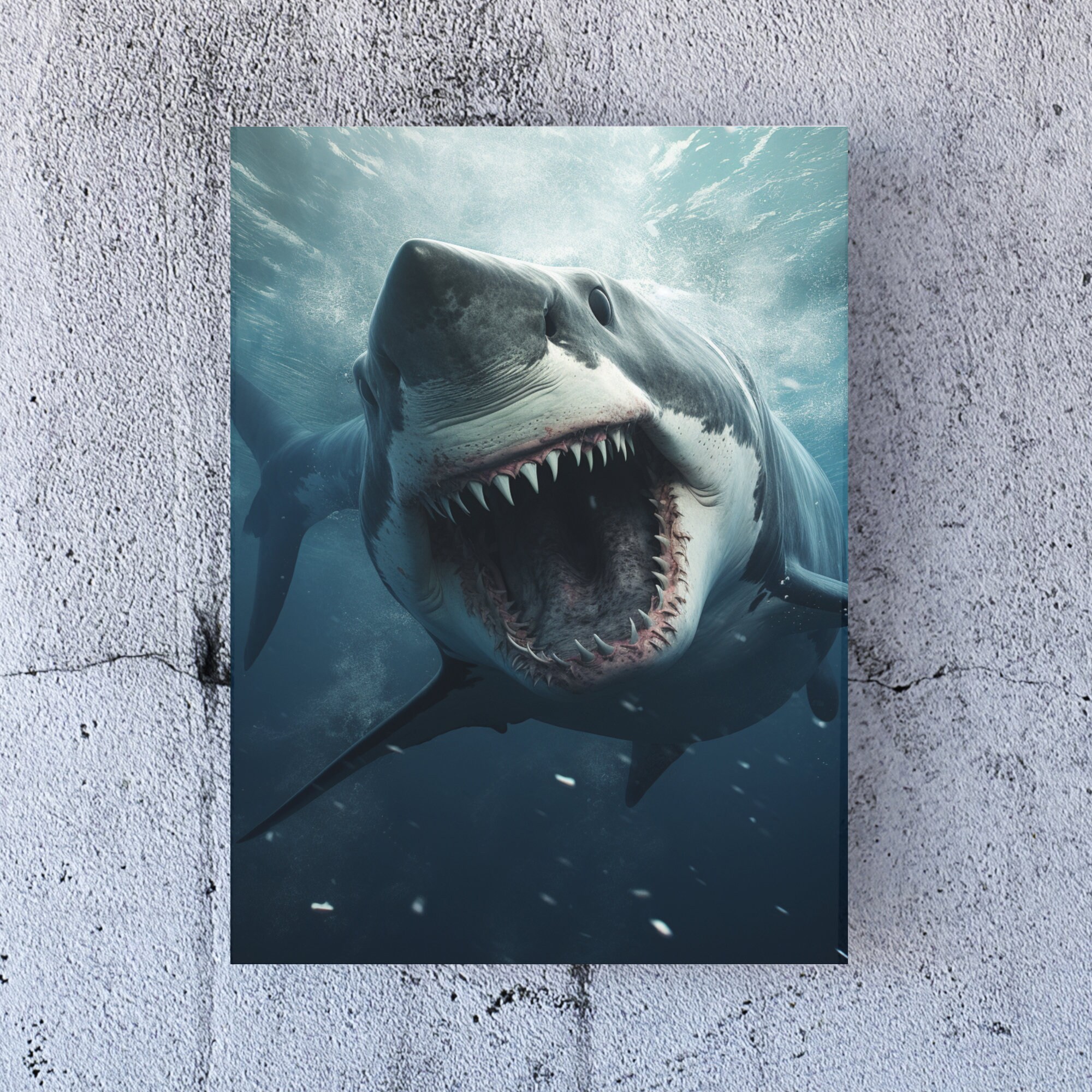 Photo Realistic Shark Wall Art Ocean Theme Wall Art for Home Office ...