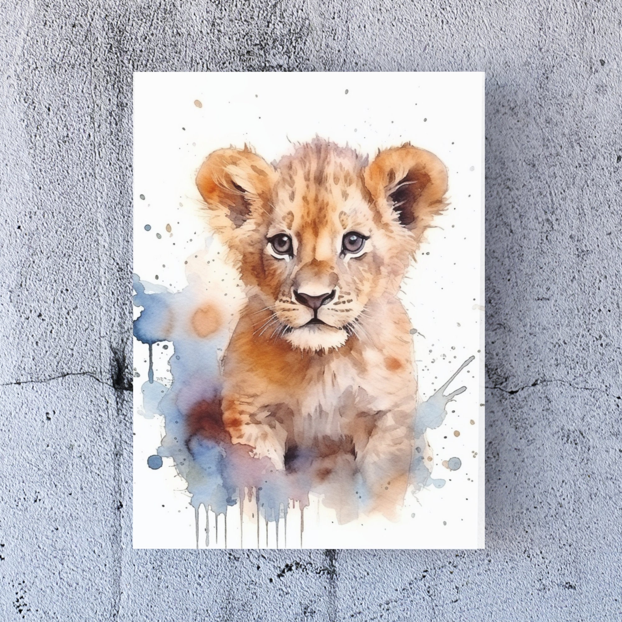 Lion Cub Art Print Lion Cub Wall Art Lion Artwork for Home Wildlife ...