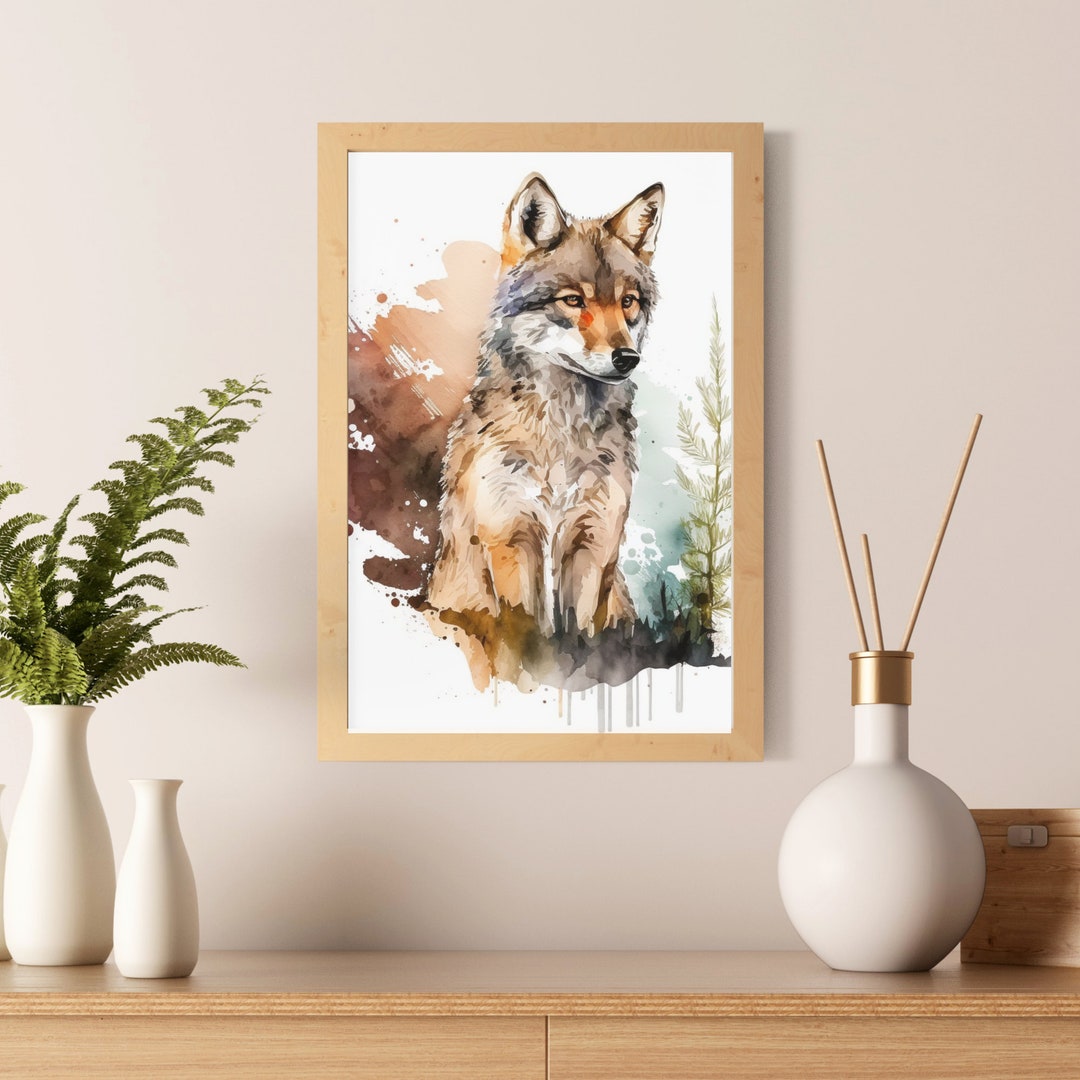Watercolor Coyote Art Print Coyote Wall Art Coyote Artwork - Etsy